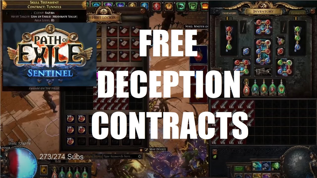 Path of Exile Free Deception Contracts in 3.18 Sentinel League - 1026 ...