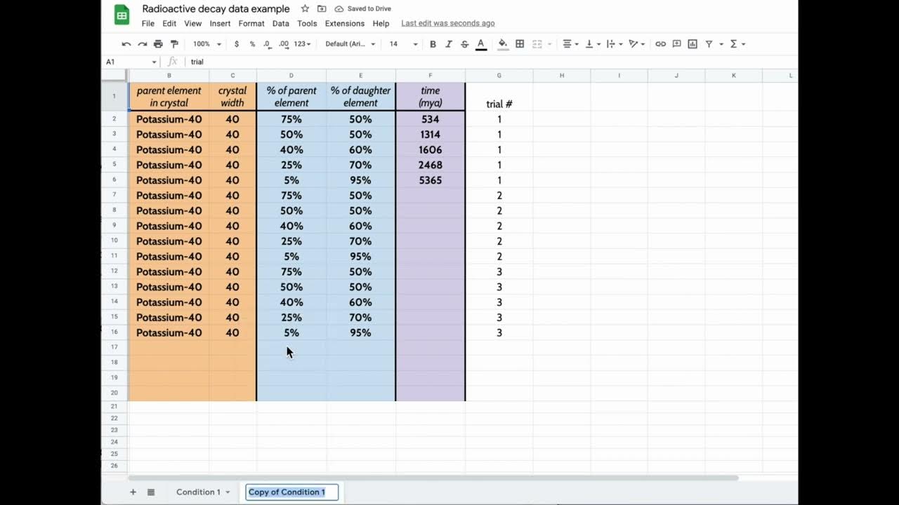 P.2 How to Add More Trials and Conditions to Your Spreadsheet - YouTube