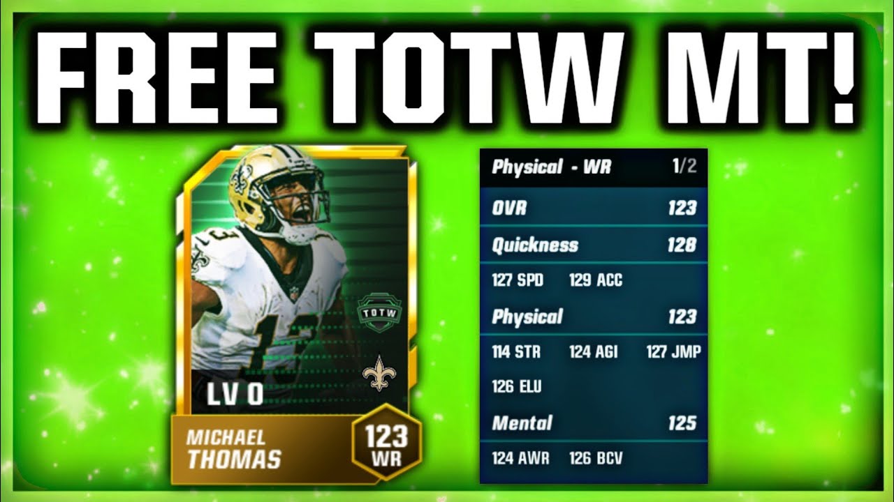 FREE 123 TOTW MICHAEL THOMAS!*CLAIMED!* - Madden Mobile 23 - YouTube