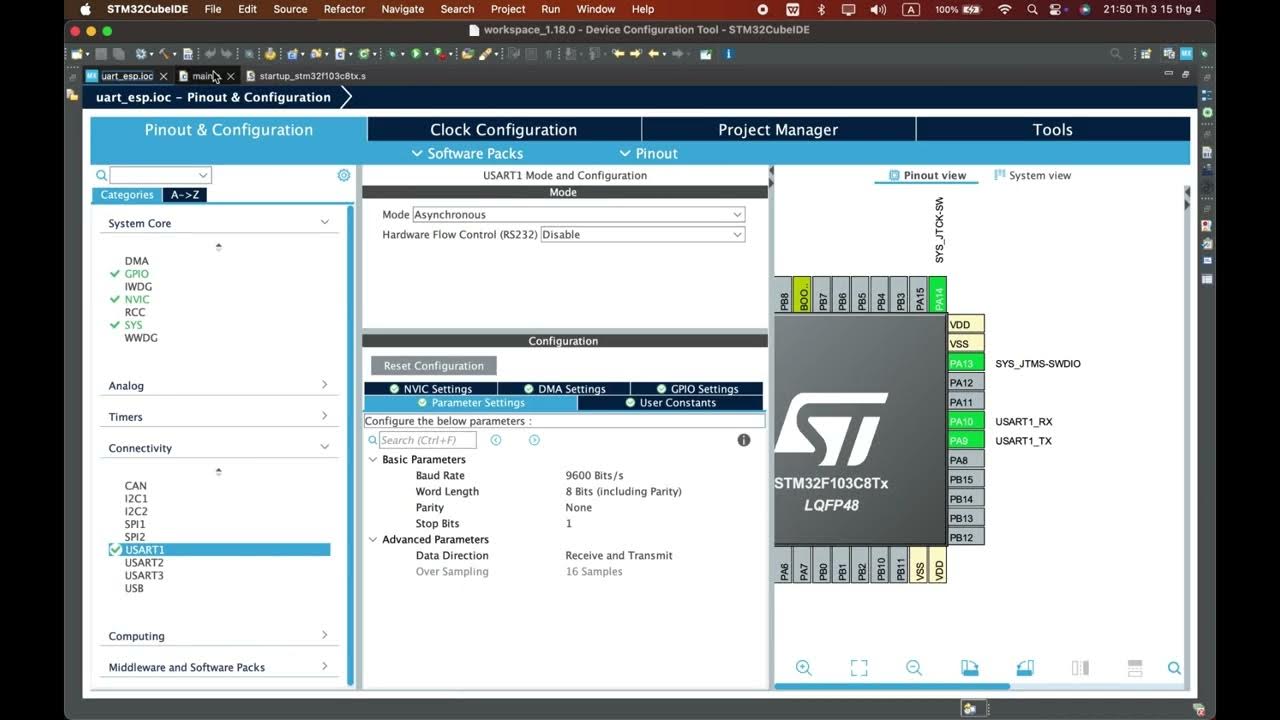 STM32 uart protocol ESP - YouTube