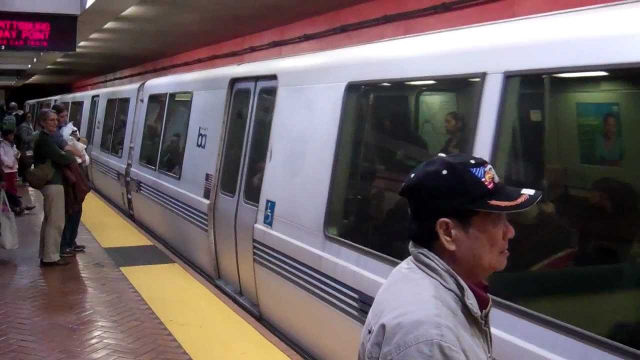 BART at Powell Street Station, San Francisco - YouTube