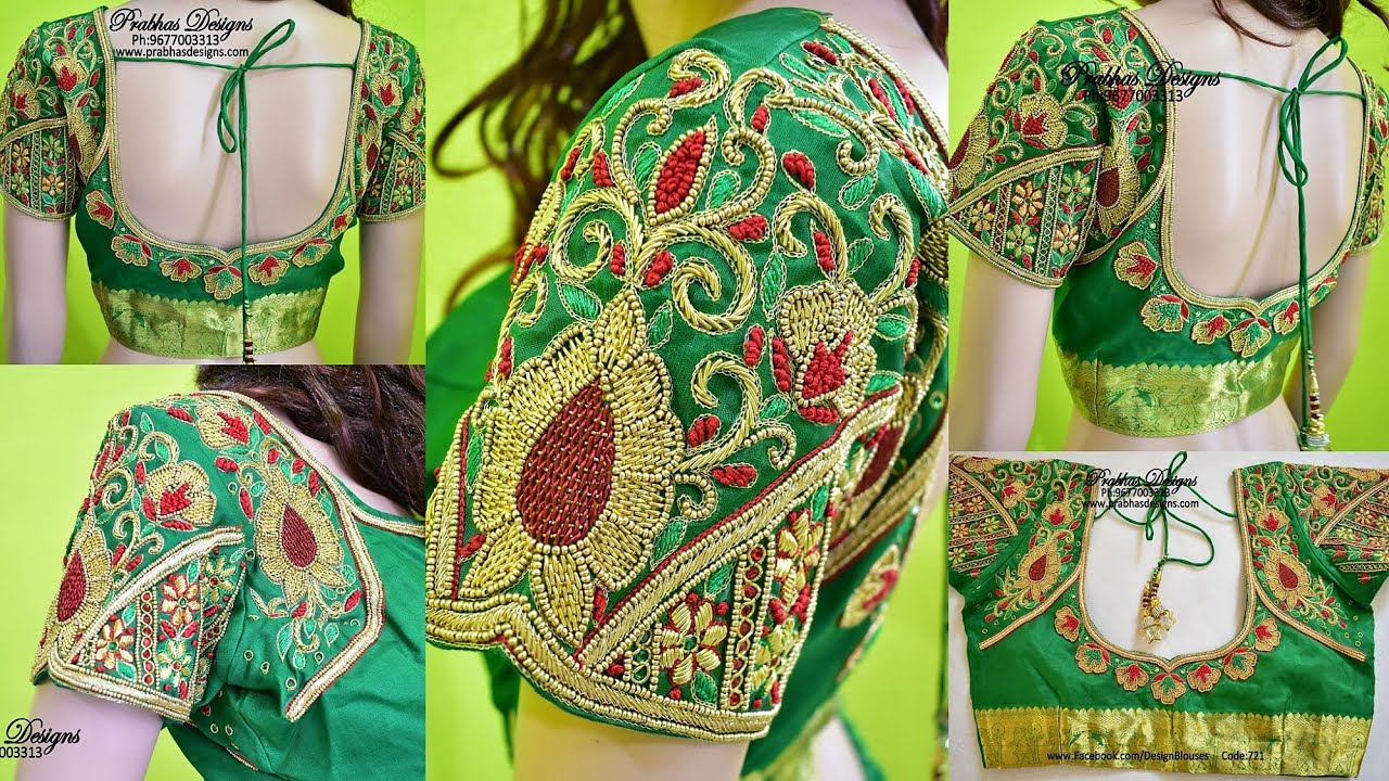Zardosi work gives an awesome look to this bright Green color bridal ...