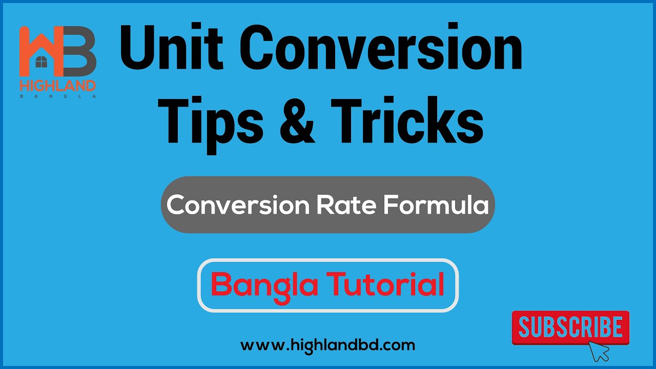 Unit Conversion | Tips & Tricks | Bangla Tutorial - YouTube