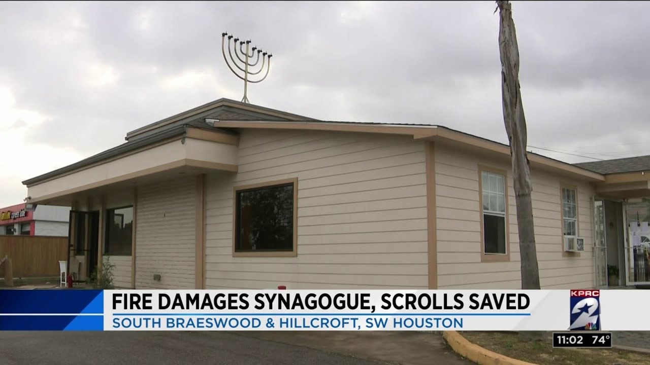 Fire at Houston synagogue - YouTube