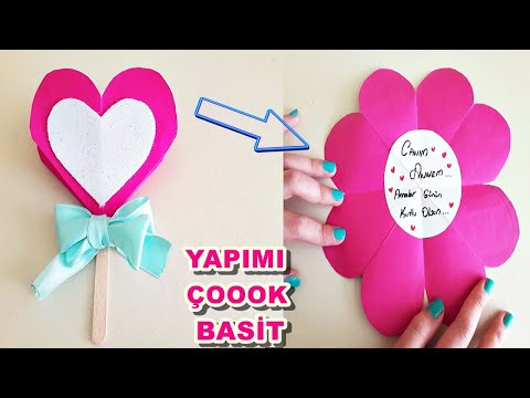 ANNELER GÜNÜ HEDİYE KARTI YAPIMI ÇOK KOLAY ! dıy mothers day card