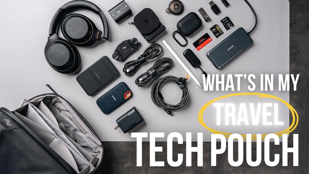 ESSENTIALS In My TRAVEL Tech Pouch | 2024 Edition - YouTube