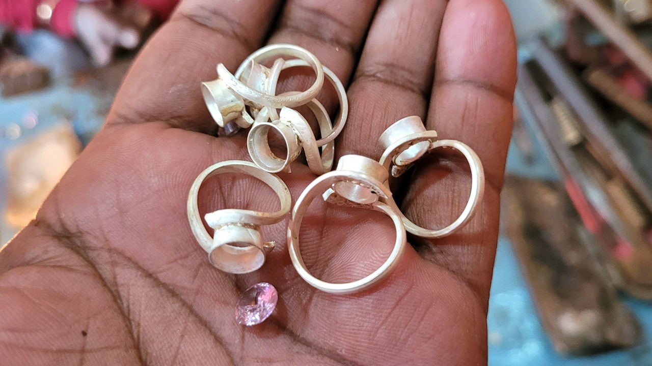 Silver ladies ring making ! How to solder ring with stone - YouTube