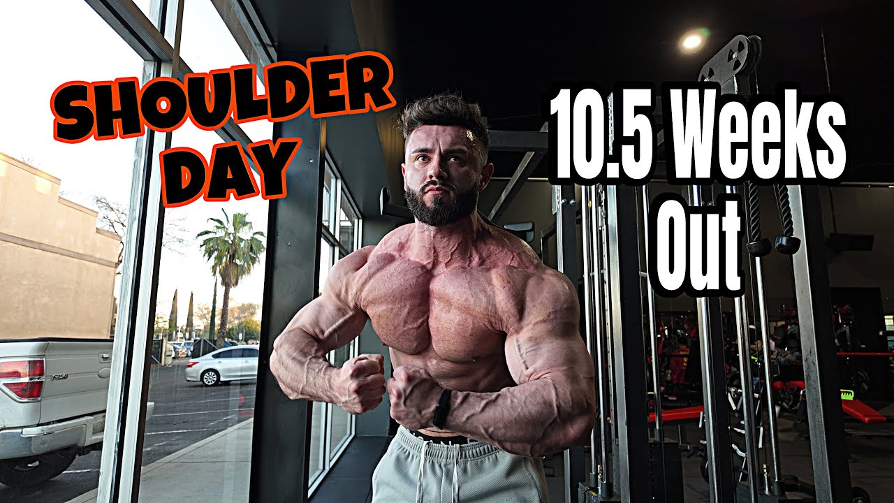 CRAZY SHOULDER/TRI DAY | Full Workout | 77 days out! - YouTube