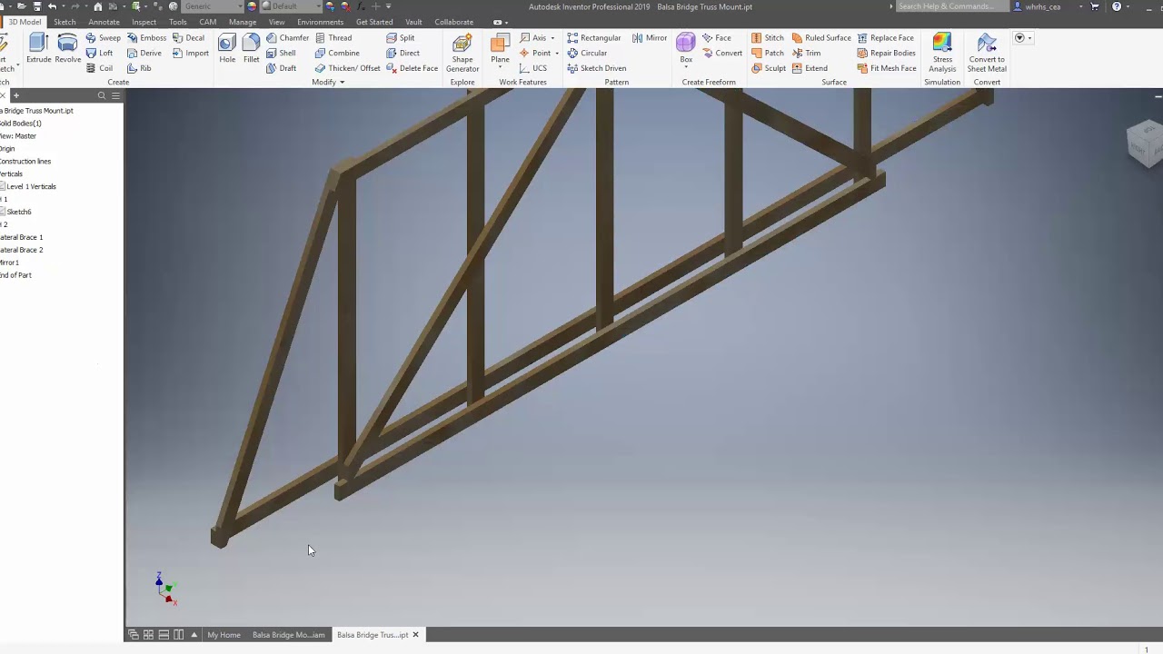 Bridge Assembly Concept Inventor - YouTube
