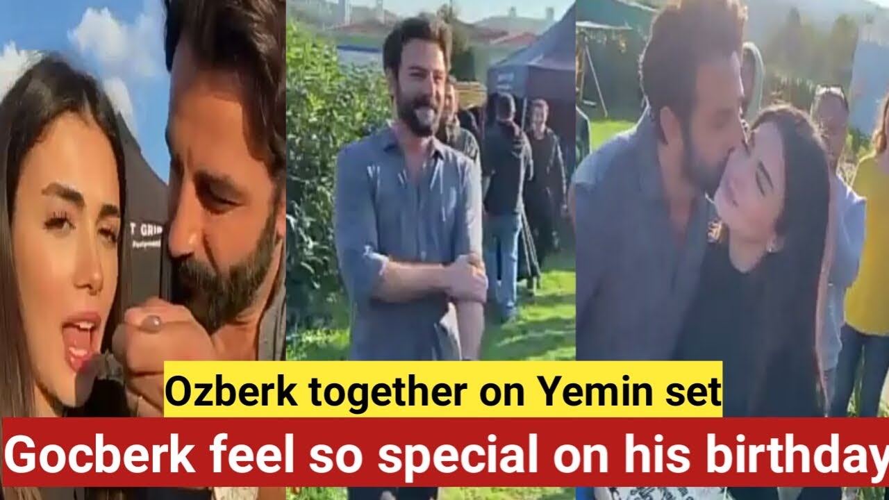 Gocberk Ozge and Yigit cut the cake on Yemin season 4's set latest news ...