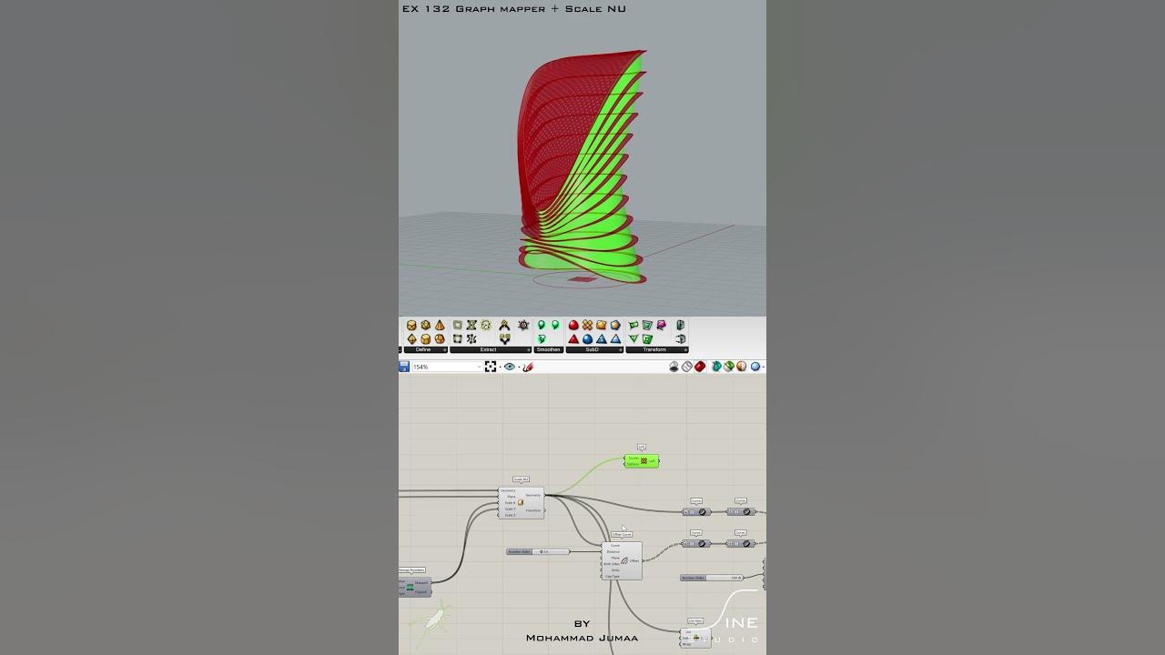 Grasshopper - EX 132 - Graph mapper + Scale NU - YouTube