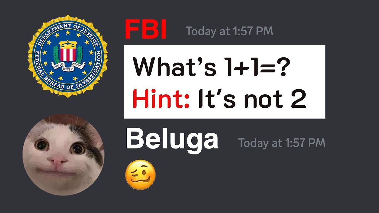 When Beluga Tries to Join the FBI... | Beluga vs FBI - YouTube