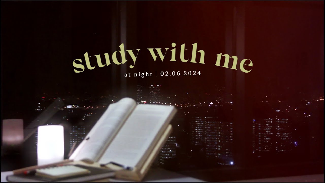 1 HR STUDY WITH ME at night | Ambient music + Water Sounds | Motivation ...
