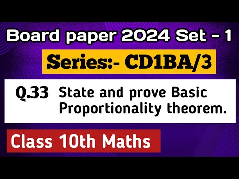 State and prove Basic Proportionality theorem. #class10boardexam - YouTube