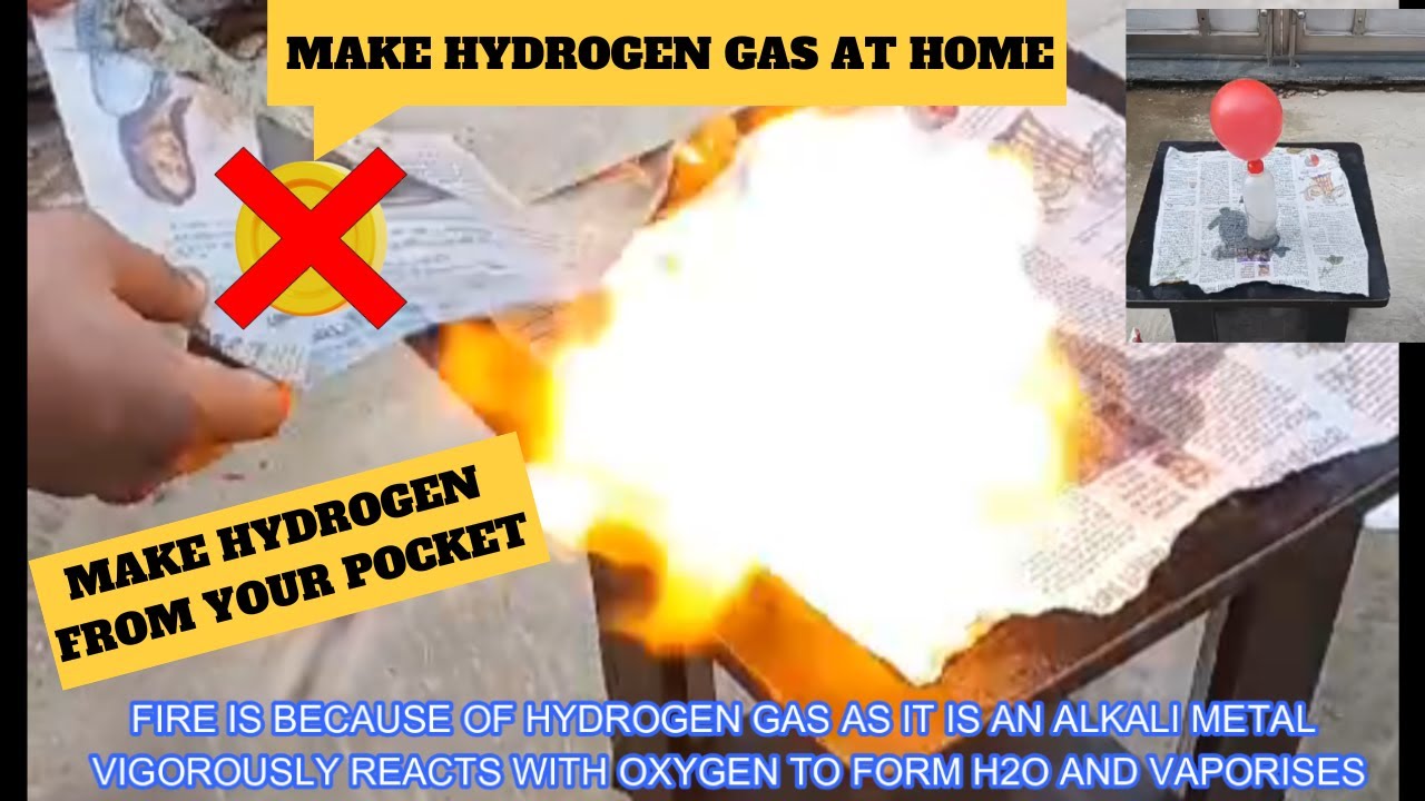 HOW TO MAKE HYDROGEN GAS AT HOME WITH HOUSEHOLD STUFF| REACTING CAUSTIC ...