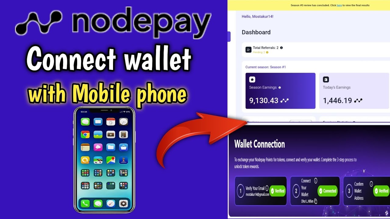 NODEPAY wallet connect with Mobile Phone and more points earning tricks ...