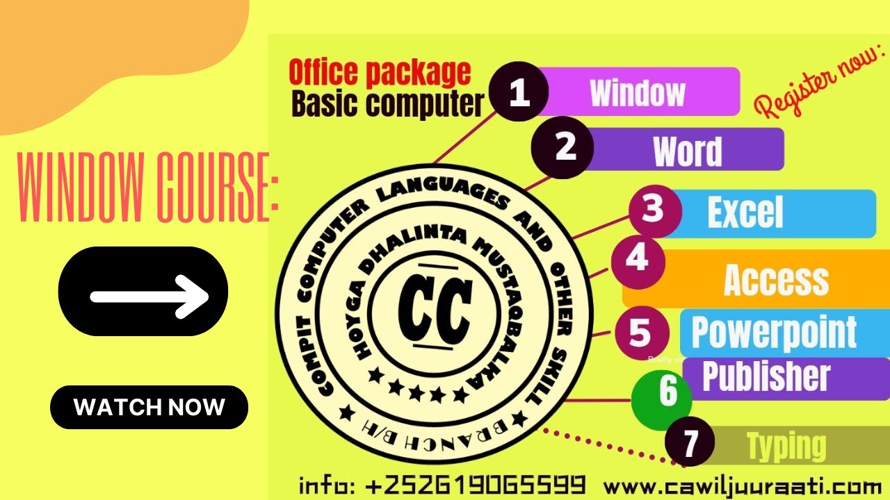 window course: casharki koowaad - YouTube