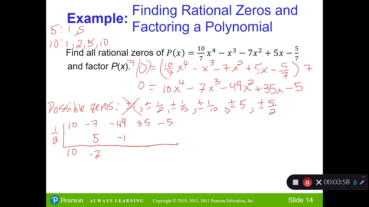 MAC 1140 Rational Zeros Theorem - YouTube