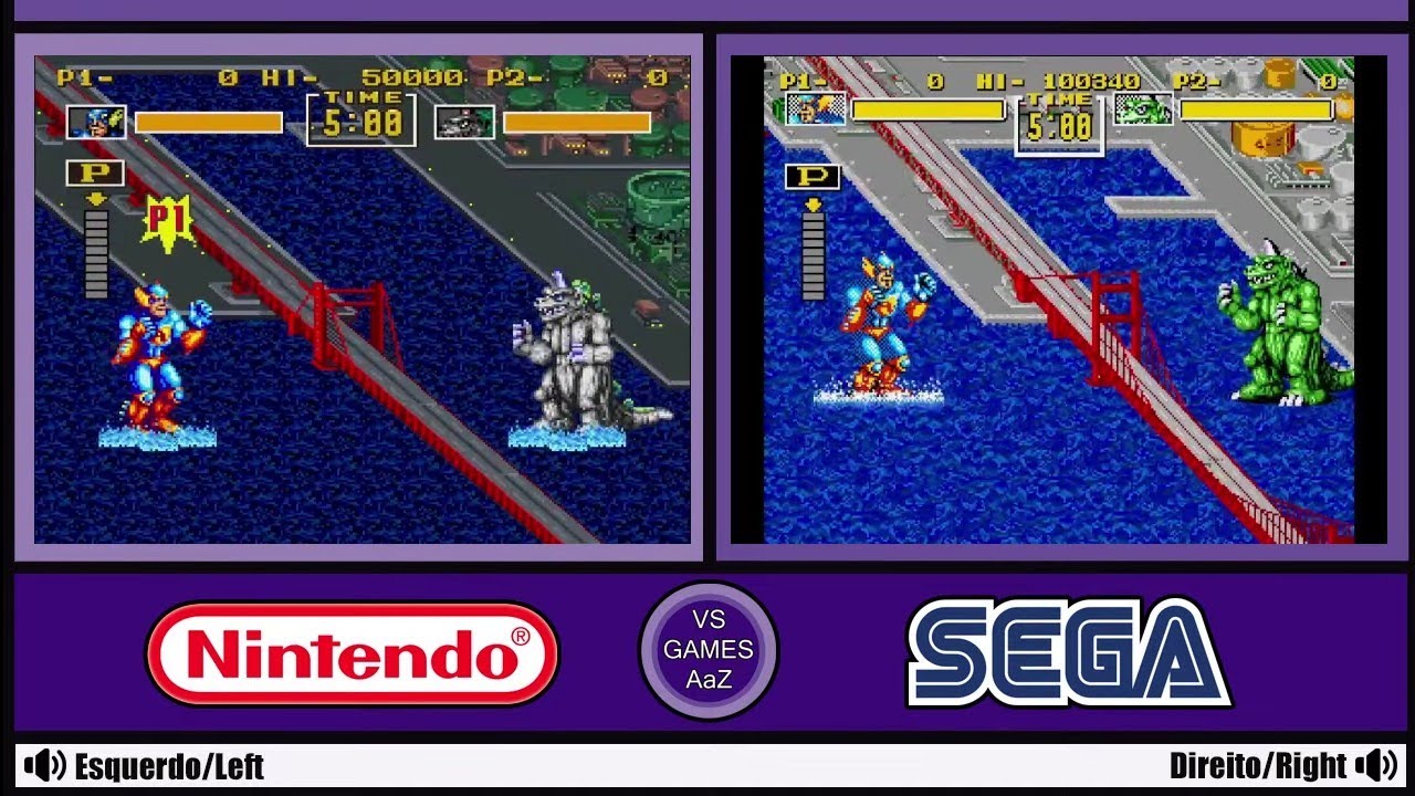 King Of The Monsters (Arcade vs Mega drive vs SNES) Side by side ...