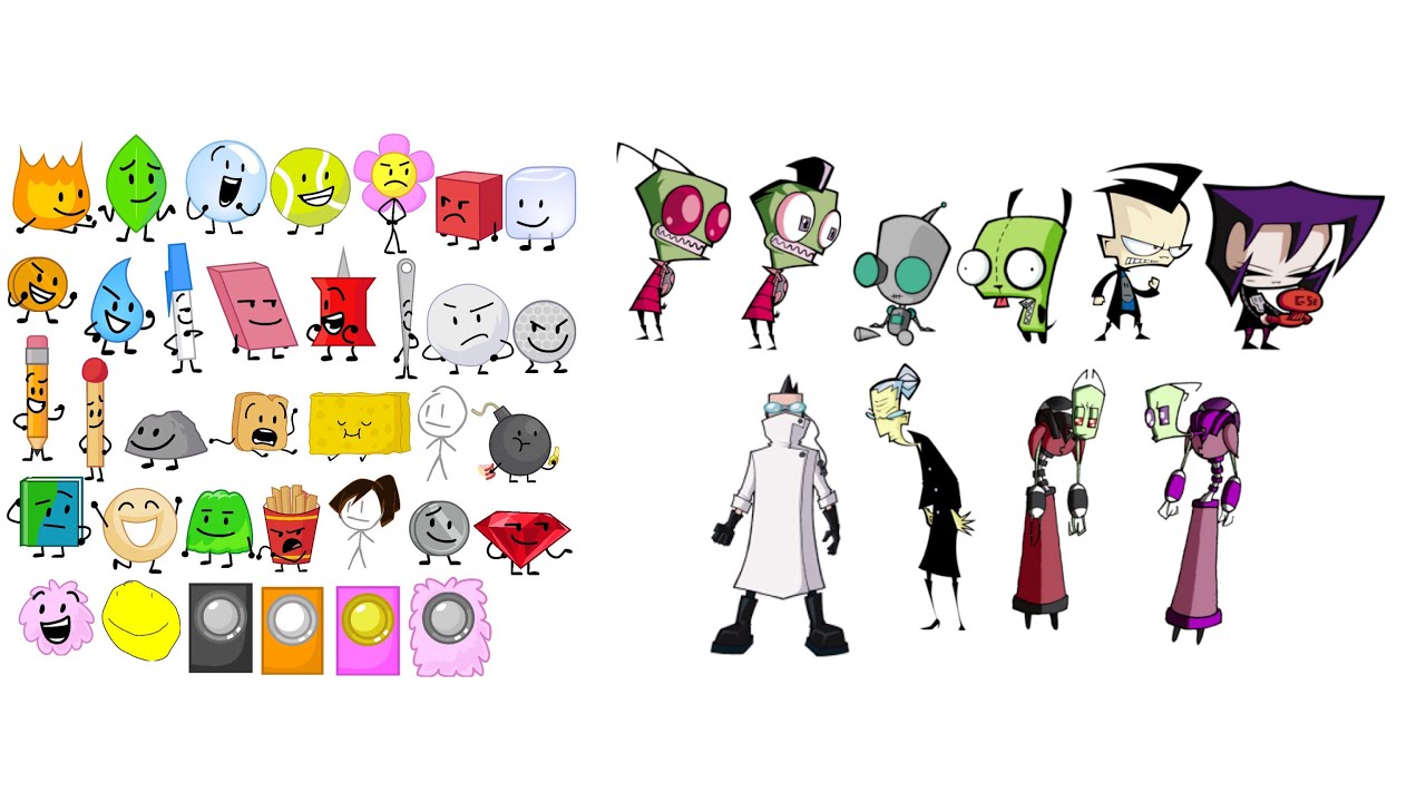 BFDI Characters Meets Invader Zim Characters (Requested By @Edic_Media ...
