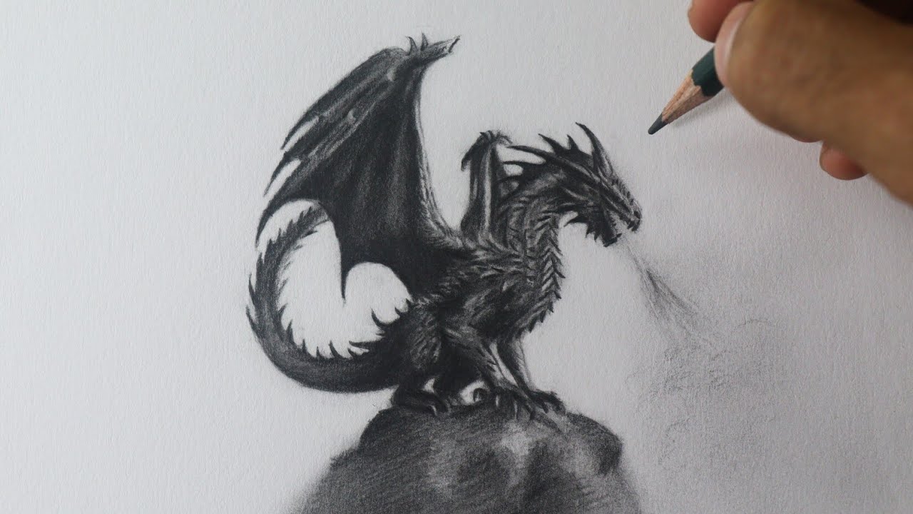 Como Desenhar Um Dragao Realista Passo A Passo Desenhando Um Monstro