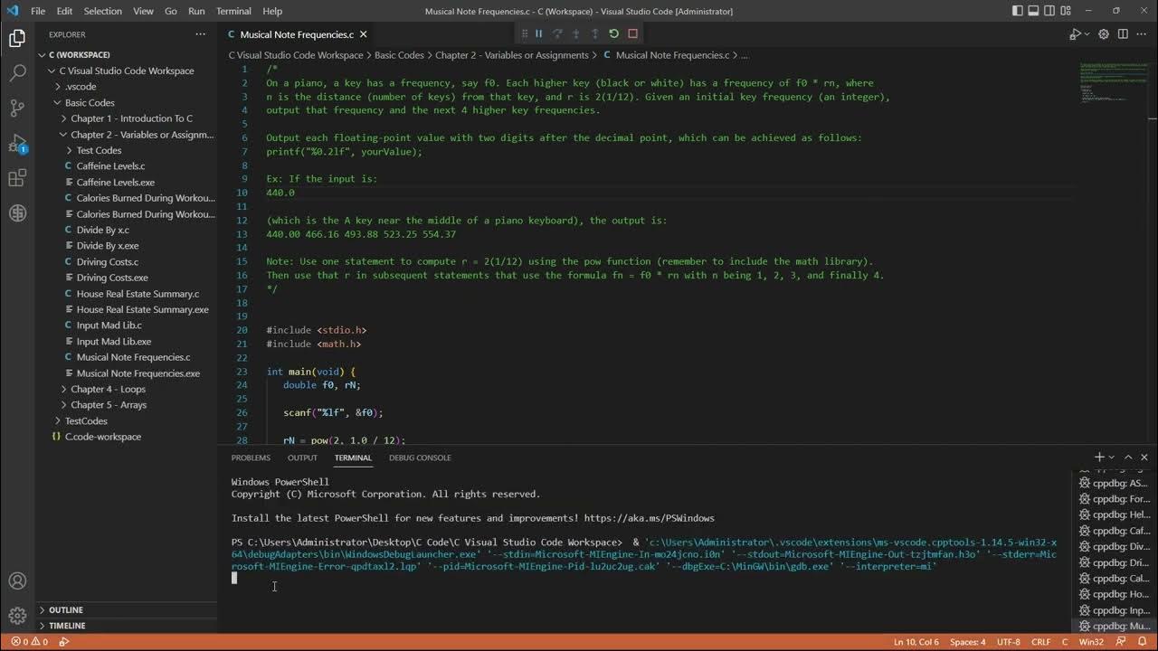 C Lab: Musical Note Frequencies - YouTube