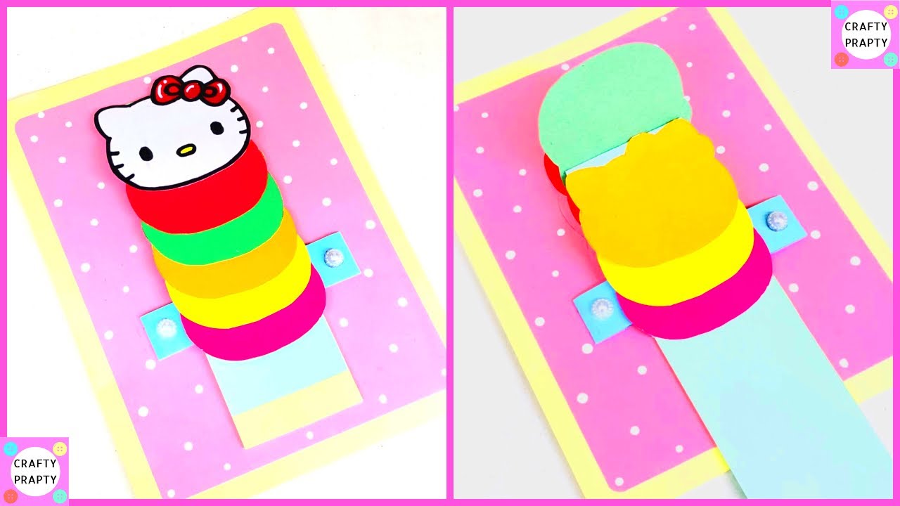DIY Hello Kitty waterfall Card - YouTube