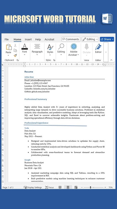 Microsoft Word Hack for Resume and Reports - YouTube