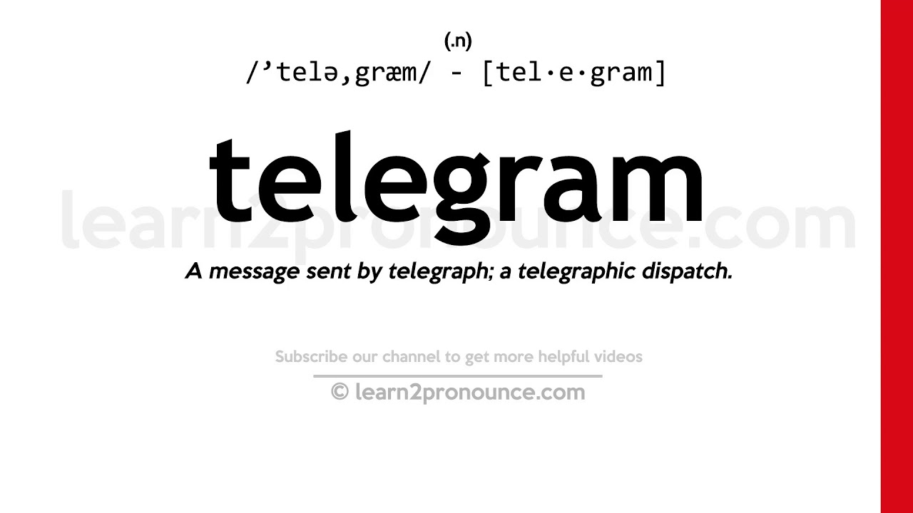 Pronunciation of Telegram | Definition of Telegram - YouTube