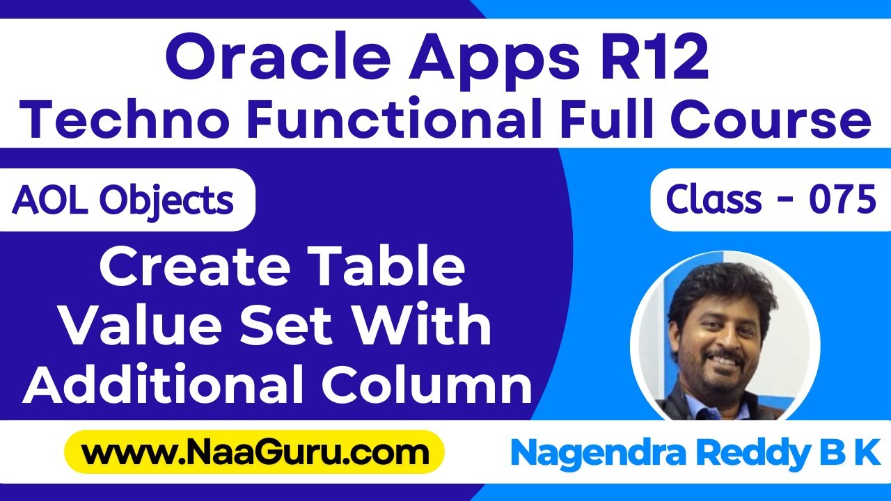 Class - 075 || Create Table Value Set with Additional Columns || Oracle ...