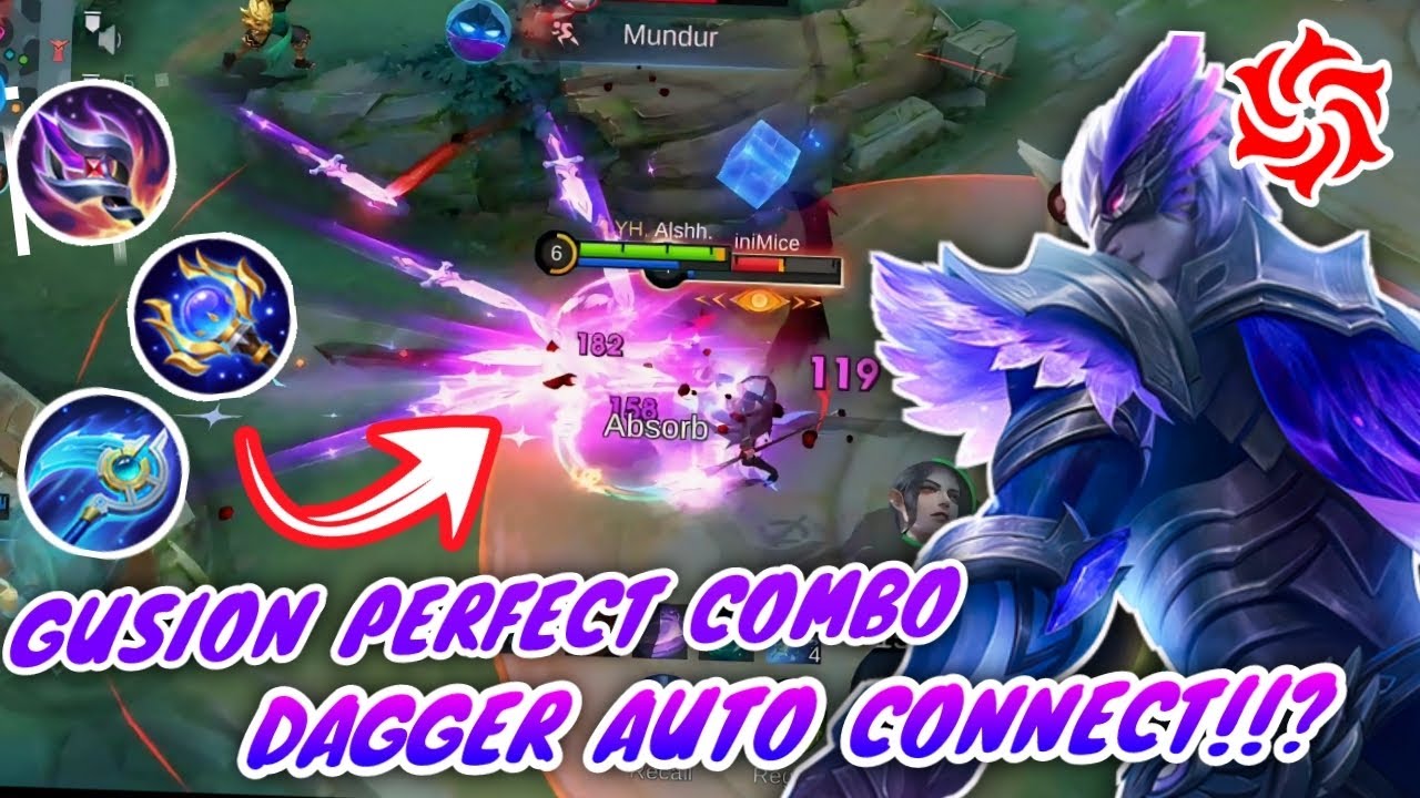 GUSION BEST COMBO FULL DAGGER MUSUH AUTO MOKAD !!! - YouTube
