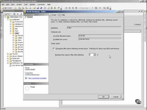 Shrinking Database Files Lesson 6.5 - YouTube