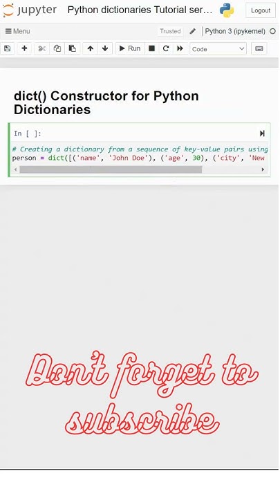 Python Dictionary Dict Constructor Python Tutorials In Hindi