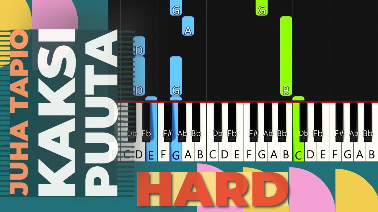 Juha Tapio - Kaksi puuta - Piano Tutorial (Hard) | Play-Along Visuals ...