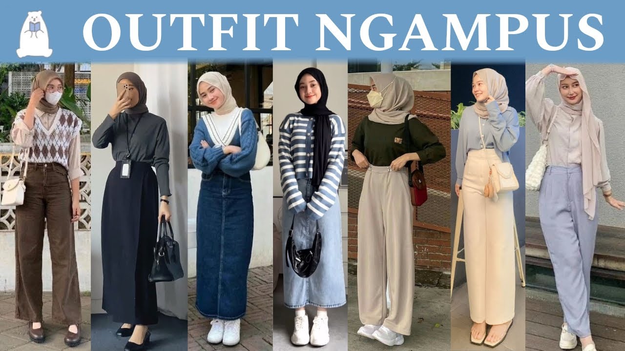 Inspirasi outfit ngampus yang menarik | ootd kuliah casual cantik ...