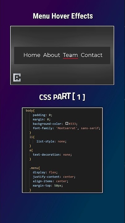 Animated menu bar using HTML & CSS | #shorts #menubar #hovereffect - YouTube