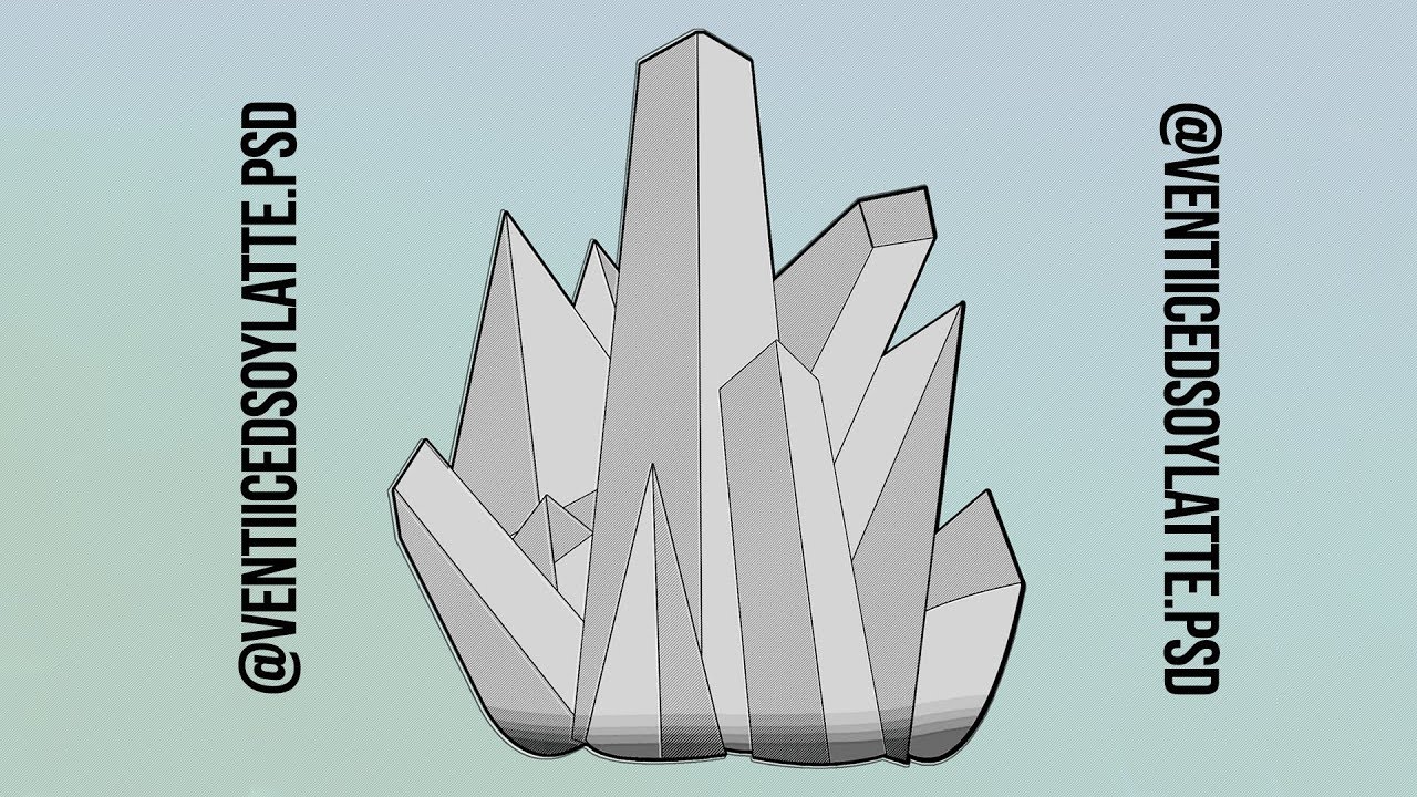 Minimalist Crystals Design Timelapse - Photoshop CC Digital Art - YouTube