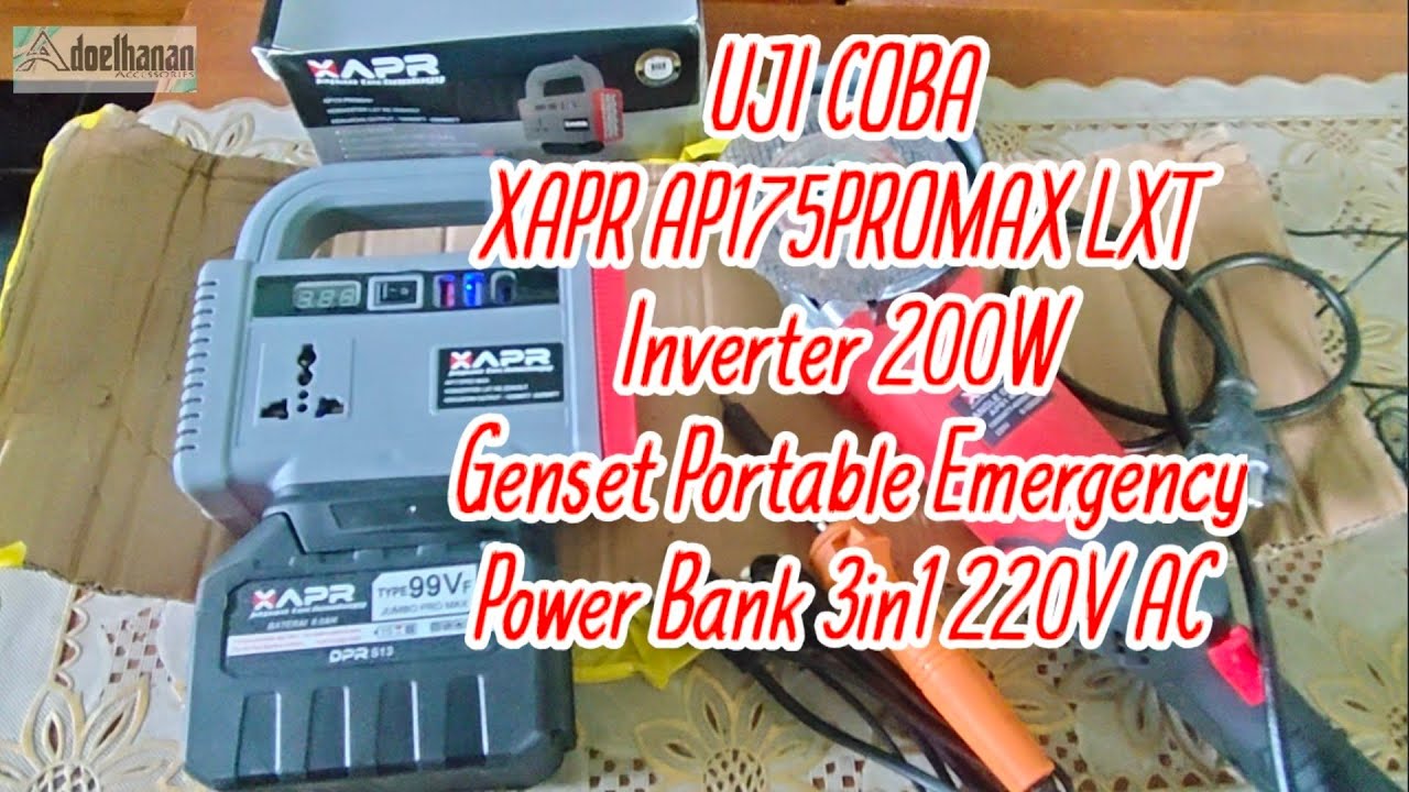Uji coba XAPR AP175PROMAX LXT Inverter 200W | Genset Portable Emergency ...