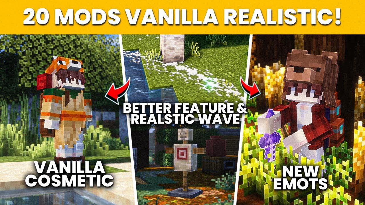 20 MODS MINECRAFT VANILLA REALISTIS TERBAIK UNTUK SURVIVAL | 1.20 - 1. ...