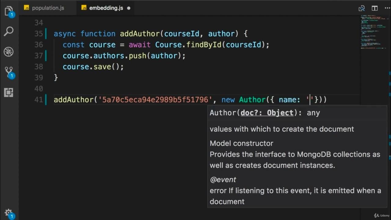 Node.js #108 - Using an Array of Sub documents (read desc) [By Mosh ...