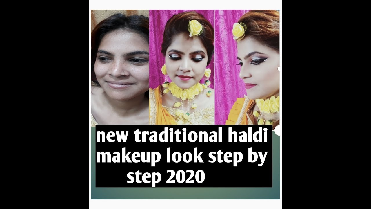 New traditional //haldi makeup look step by step 2020 - YouTube