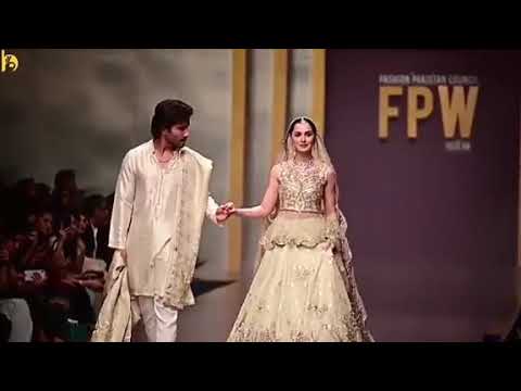 Hania aamir and feroz khan ramp walk on ishqiya ost - YouTube