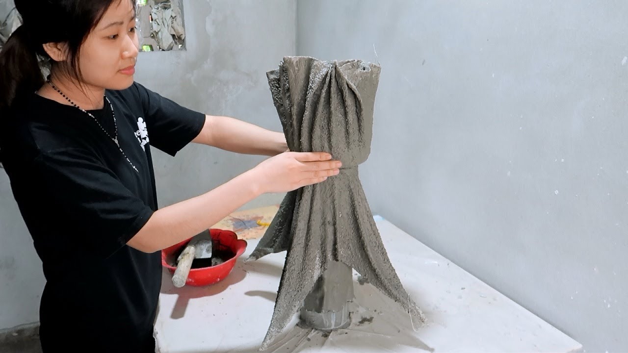 Amazing Ideas With Cement - Ideas Make Unique Flower Pot From Wife's ...