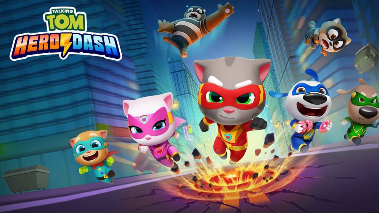 Talking tom hero dash super angela run new outfit7 android gameplay ...