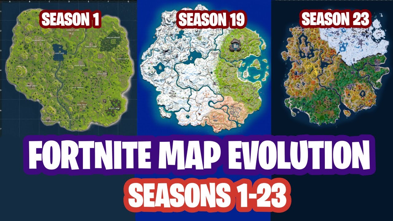 Evolution Of The Fortnite Battle Royale Map ( Chapter 1 Season 1 ...