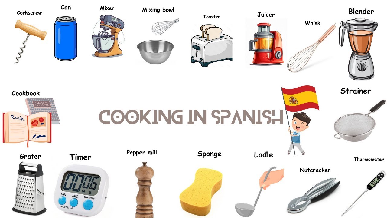 Cooking vocabulary in Spanish |learn Spanish - YouTube