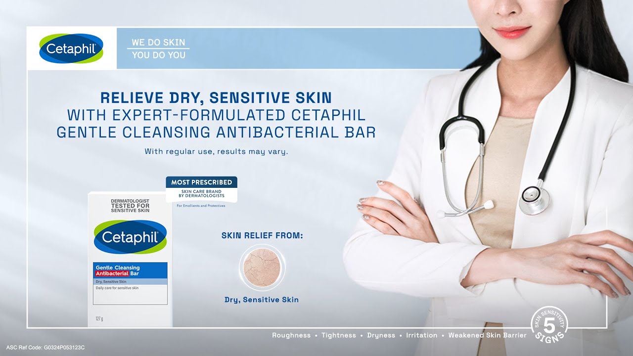 Gently Cleanse Dry, Sensitive Skin with Cetaphil Antibacterial Bar ...