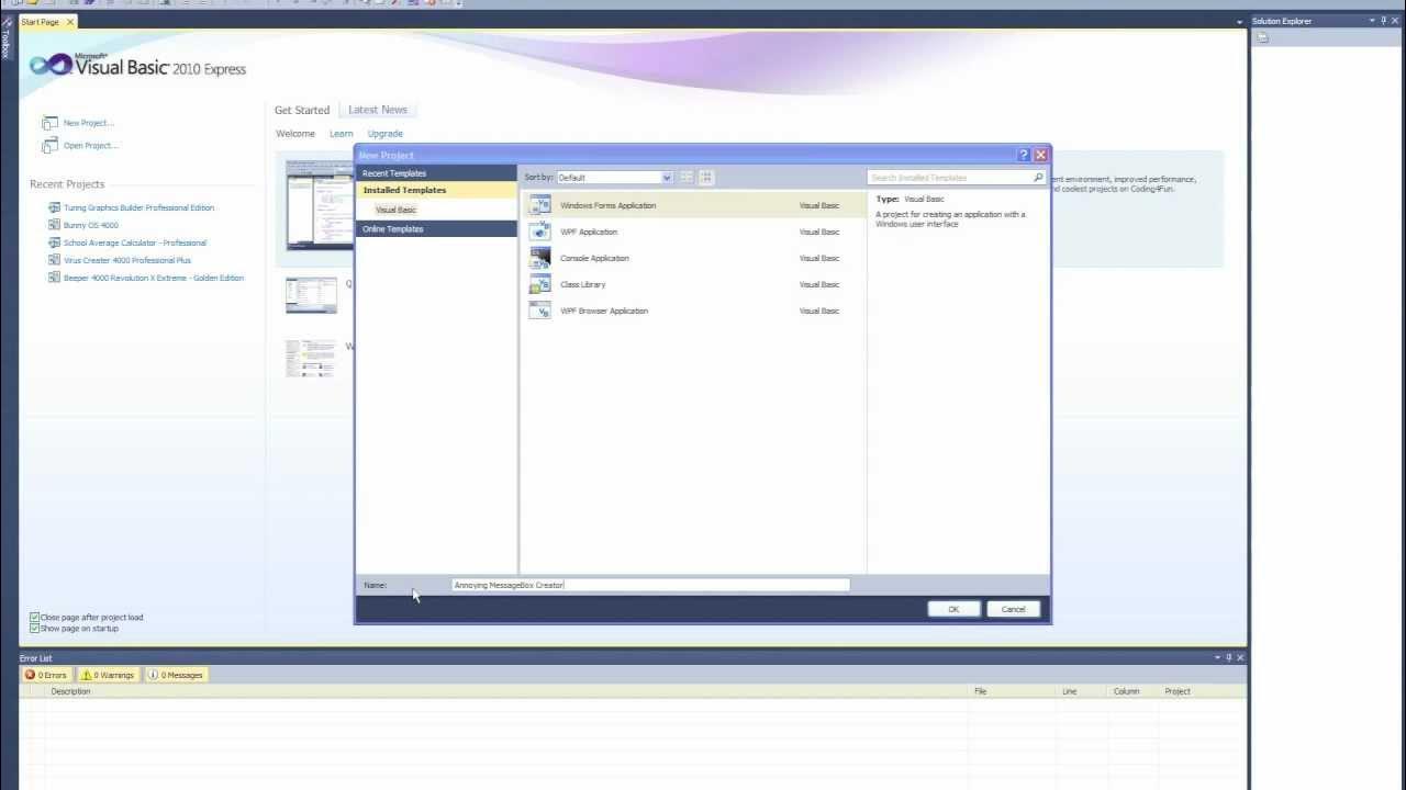Visual Basic - MsgBox Spammer Tutorial [HD] - YouTube