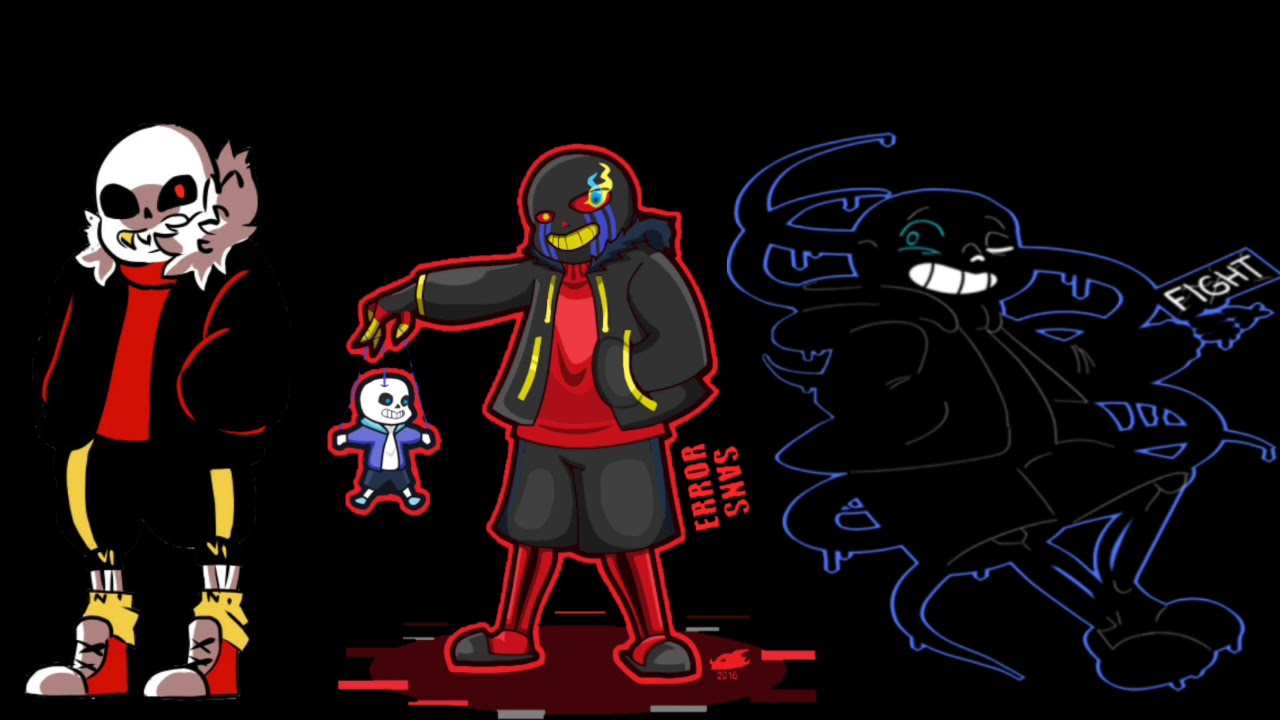 Fell sans, error sans and nightmare sans stronger than you - YouTube