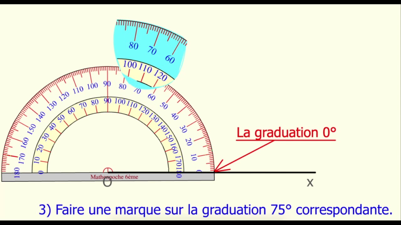 Construction d'angles avec le rapporteur et la règle - YouTube